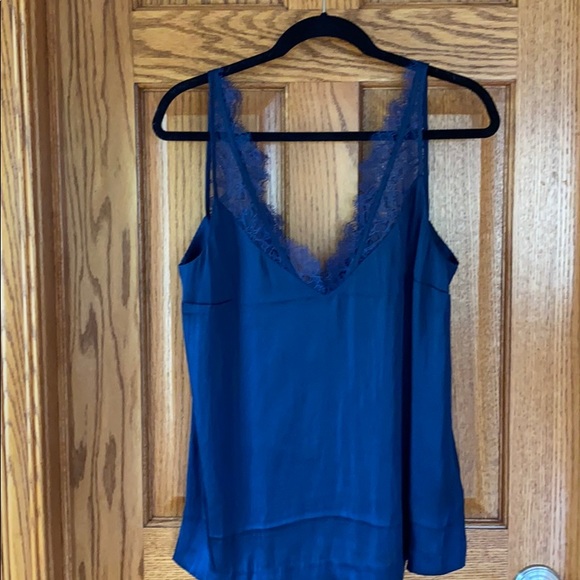 H&M | Tops | Camisole Navy Blue With Lace Detailing | Poshmark
